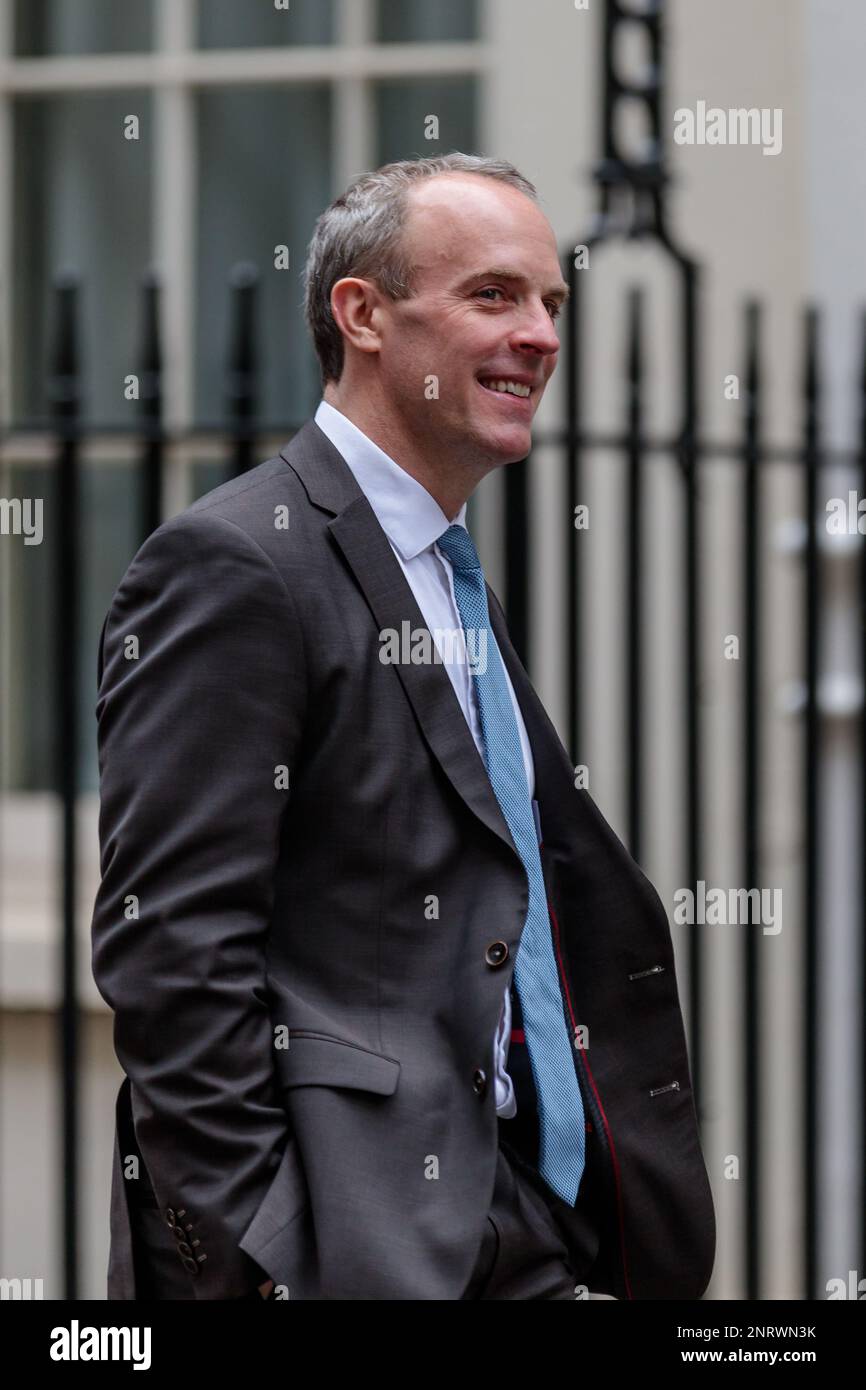 Downing Street, London, UK. 27th February 2023. Dominic Raab MP, Deputy ...
