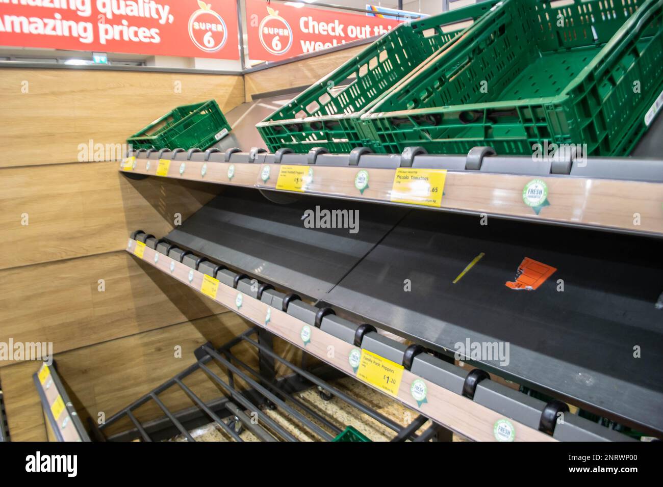 UXBRIDGE, ENGLAND - 22 February 2023: Vegetable shortage caused by bad ...