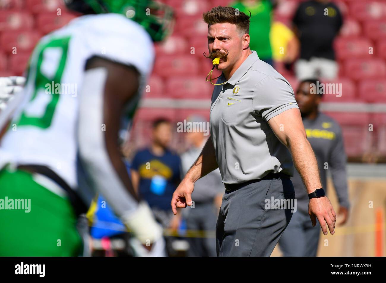 PALO ALTO, CA - SEPTEMBER 21: Oregon football strength coach Aaron Feld ...
