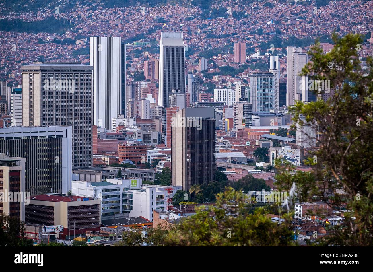 Skyline, Downtown, city center, centro, Medellín, Colombia Stock Photo ...