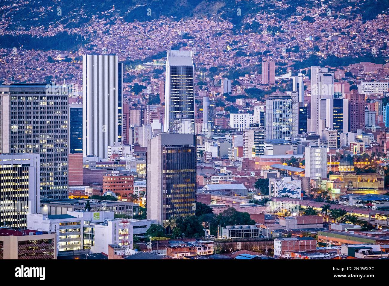 Skyline, Downtown, city center, centro, Medellín, Colombia Stock Photo ...