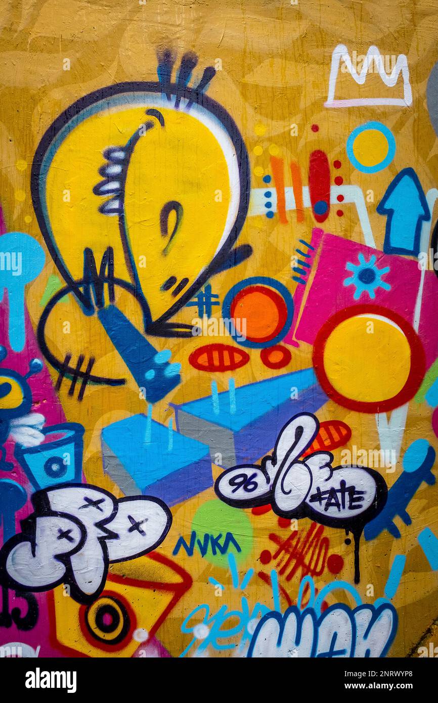 Street art, mural, graffiti, Comuna 13, Medellín, Colombia Stock Photo ...