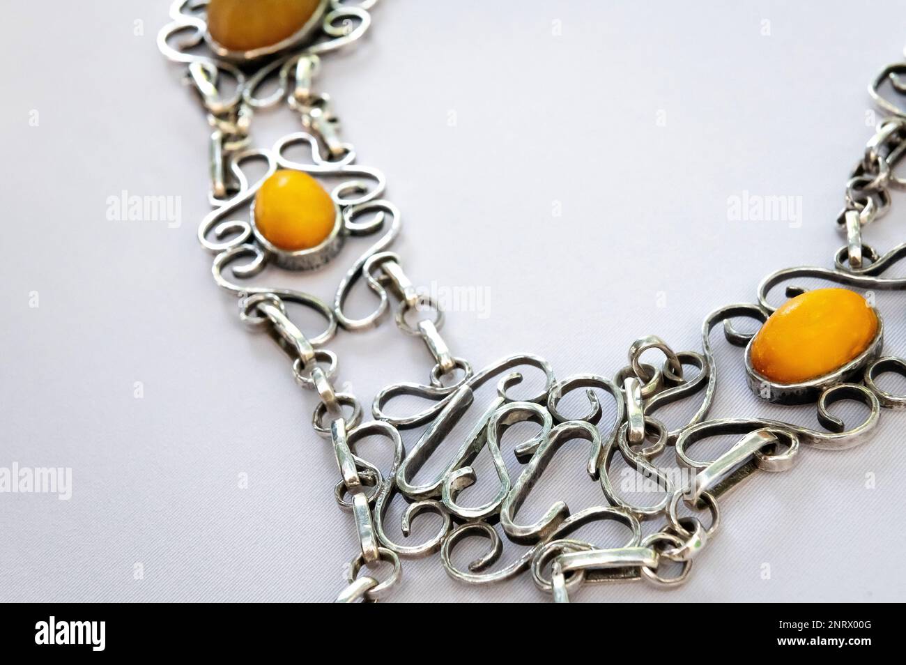 Polish official silver ceremonial chain with an amber eagle Stock Photo ...