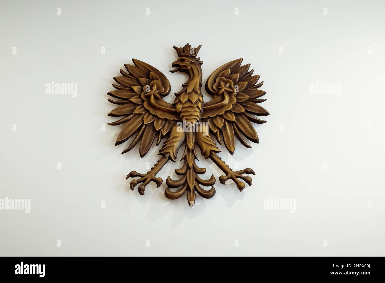 Polish national emblem, a metal eagle with a crown Stock Photo - Alamy