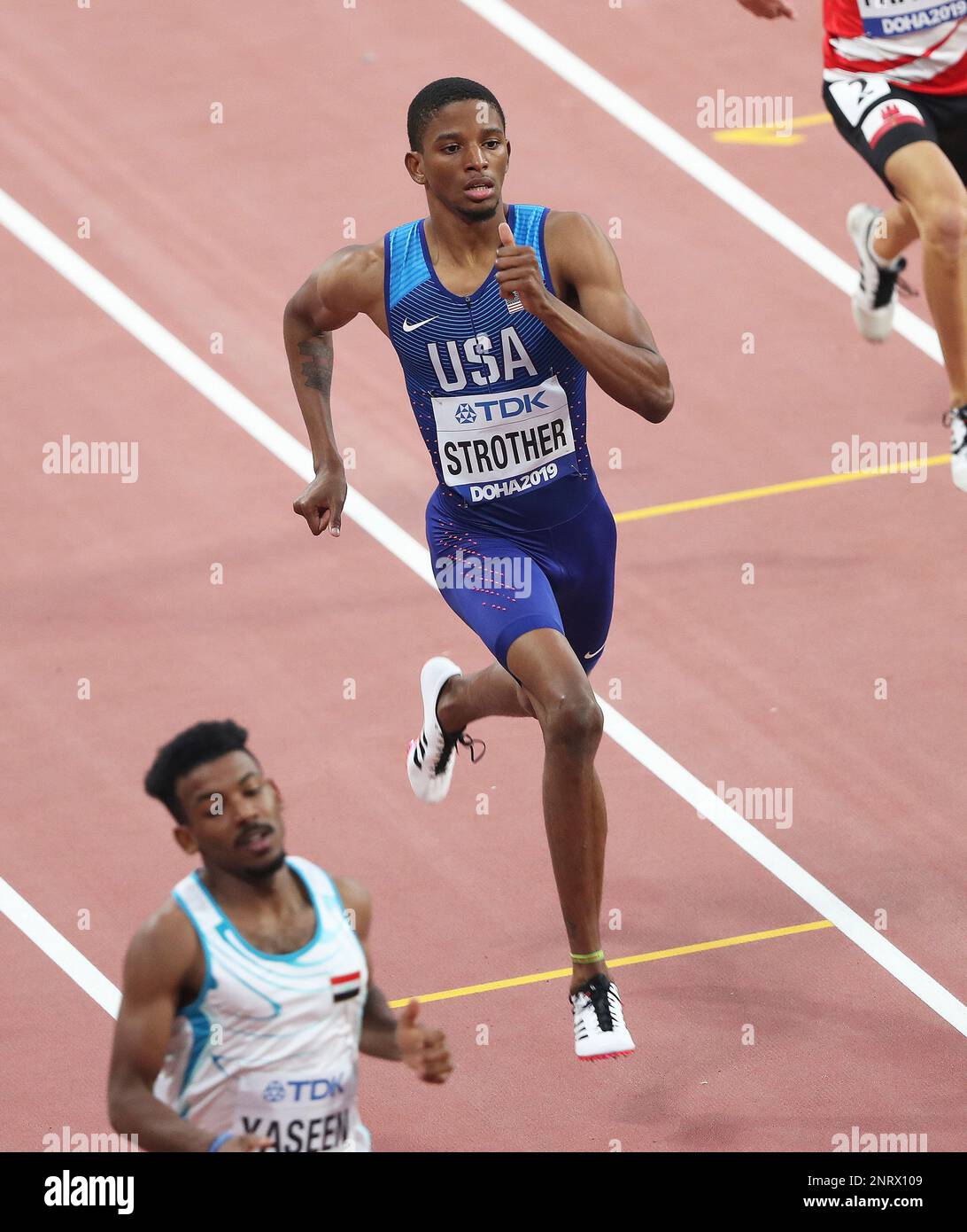 Nathan Strother (USA) places fifth in 400m heat in 45.71 to advance ...
