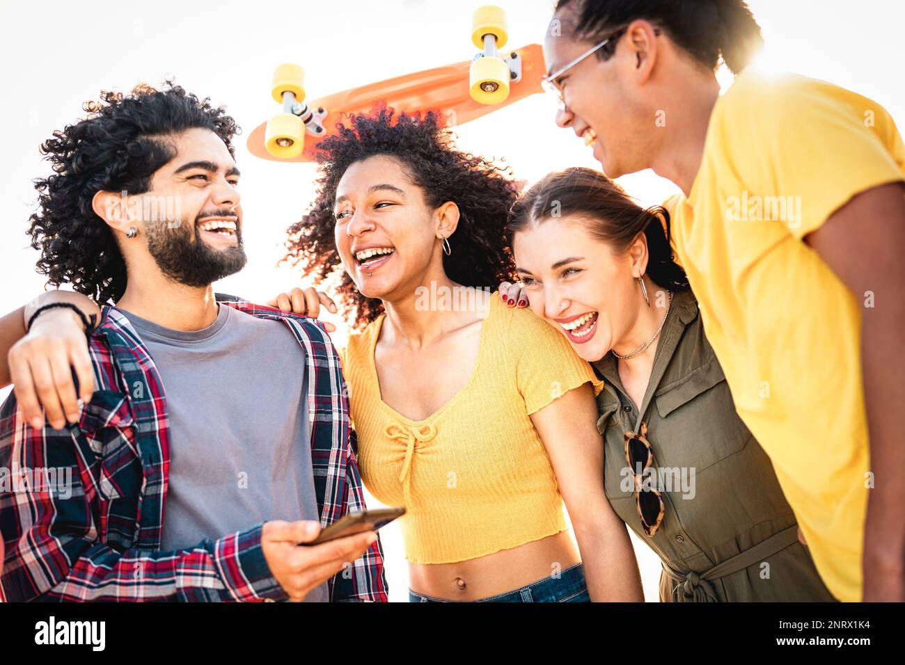 Party and fun life style concept with friends having fun together at ...