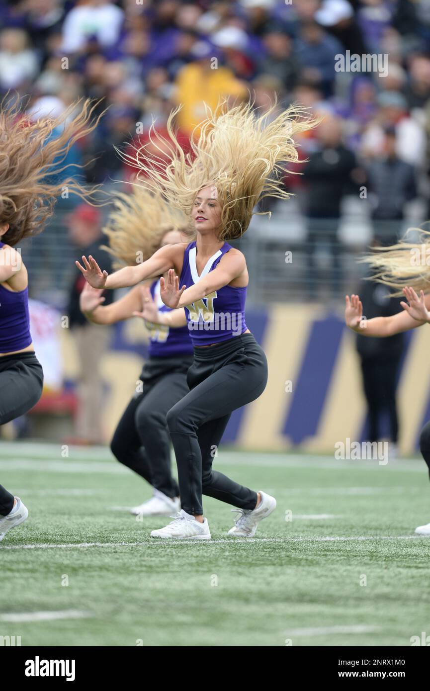 SEATTLE, WA - SEPTEMBER 28: The UW dance team perform during a timeout ...
