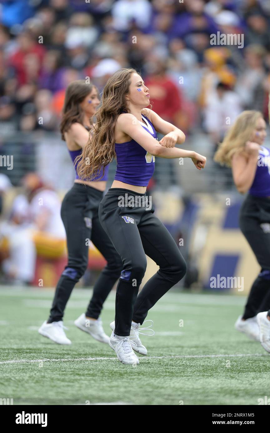 SEATTLE, WA - SEPTEMBER 28: The UW dance team perform during a timeout ...