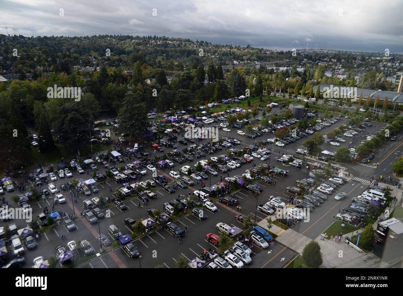 SEATTLE, WA - SEPTEMBER 28: A general view of the UW campus and ...