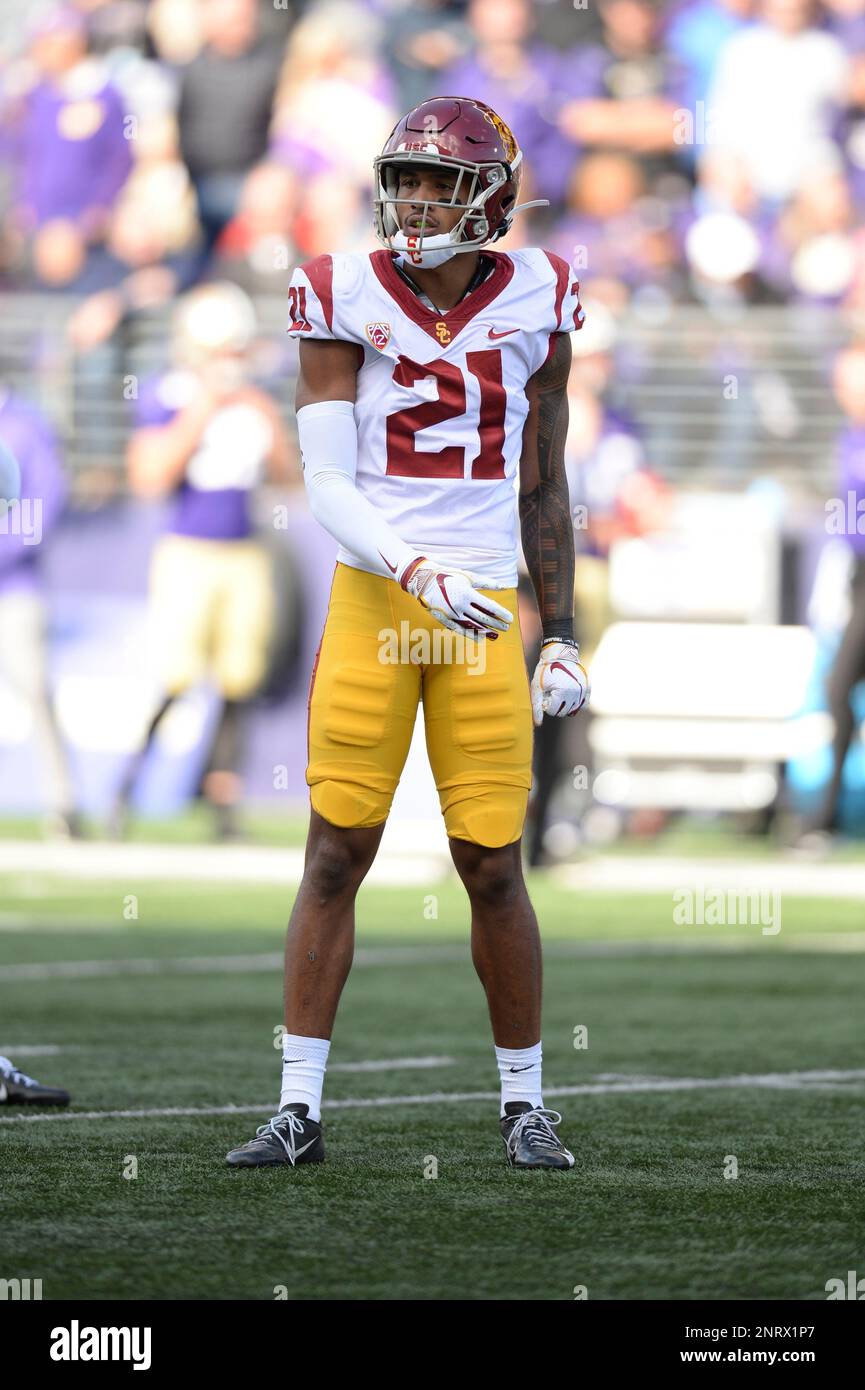 SEATTLE, WA - SEPTEMBER 28: USC Trojans safety Isaiah Pola-Mao (21 ...