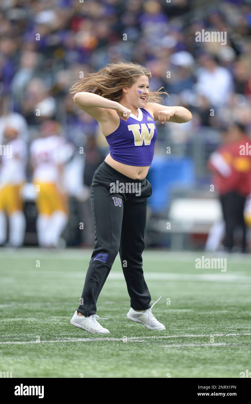 SEATTLE, WA - SEPTEMBER 28: The UW dance team perform during a timeout ...