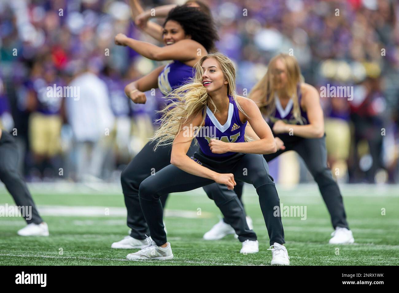 SEATTLE, WA - SEPTEMBER 28: The University of Washington dance team ...