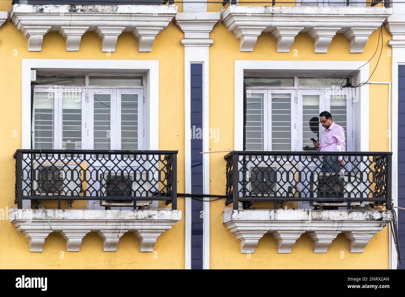 Panjim, Goa, India - January 2023: Vintage windows of an old Portuguese ...