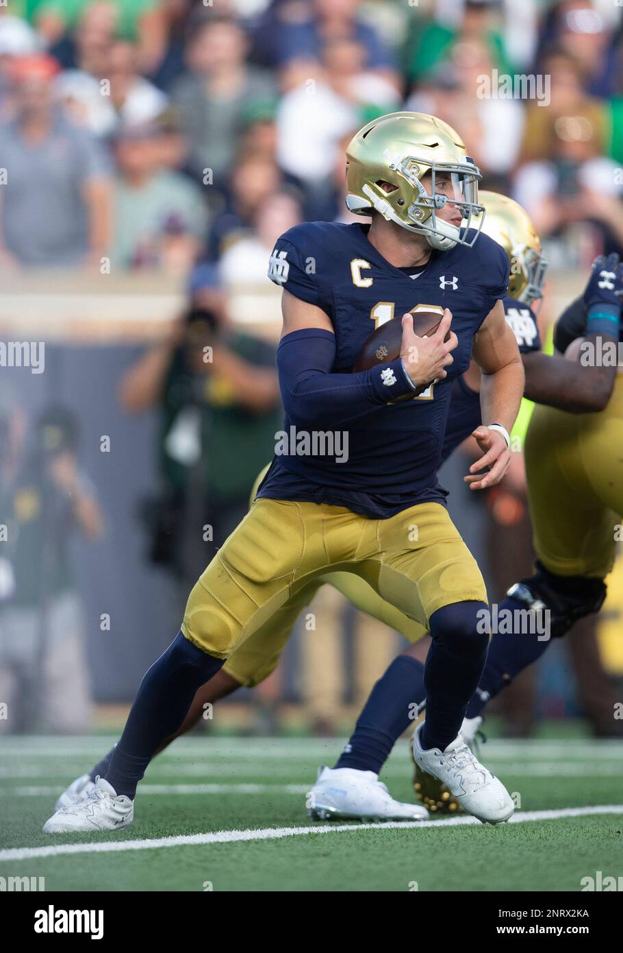 September 28, 2019: Notre Dame quarterback Ian Book (12) during NCAA ...