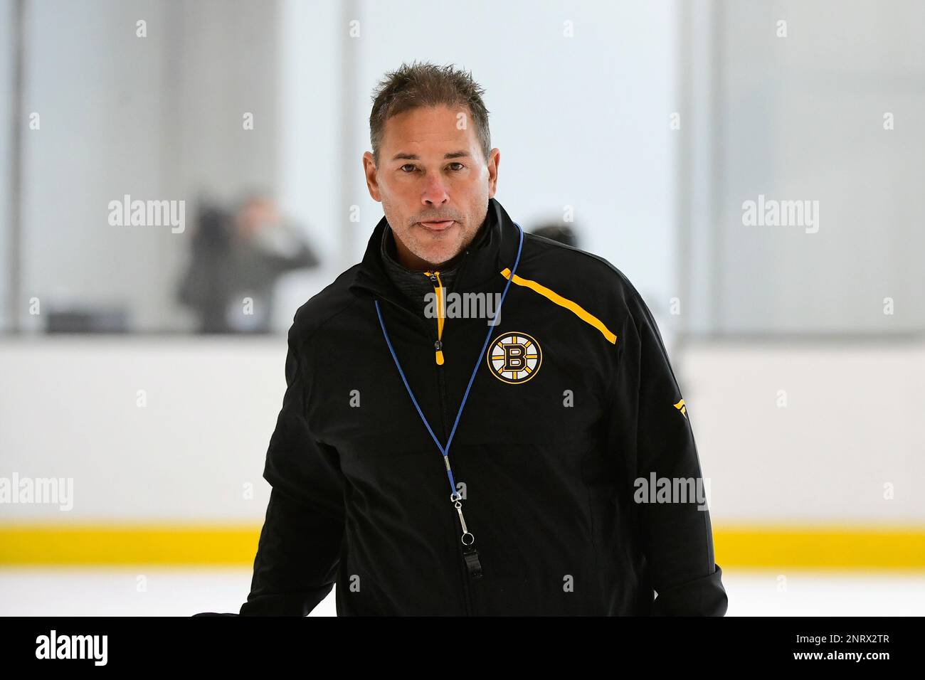 October 1, 2019: Boston Bruins head coach Bruce Cassidy watches over ...