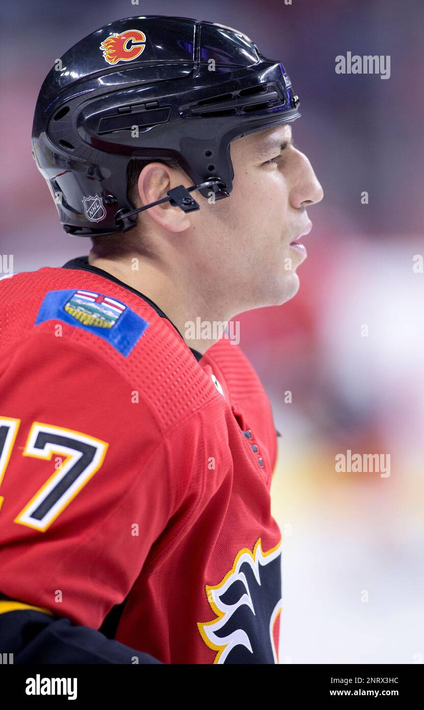 NHL profile photo on Calgary Flames player Milan Lucic during a game ...