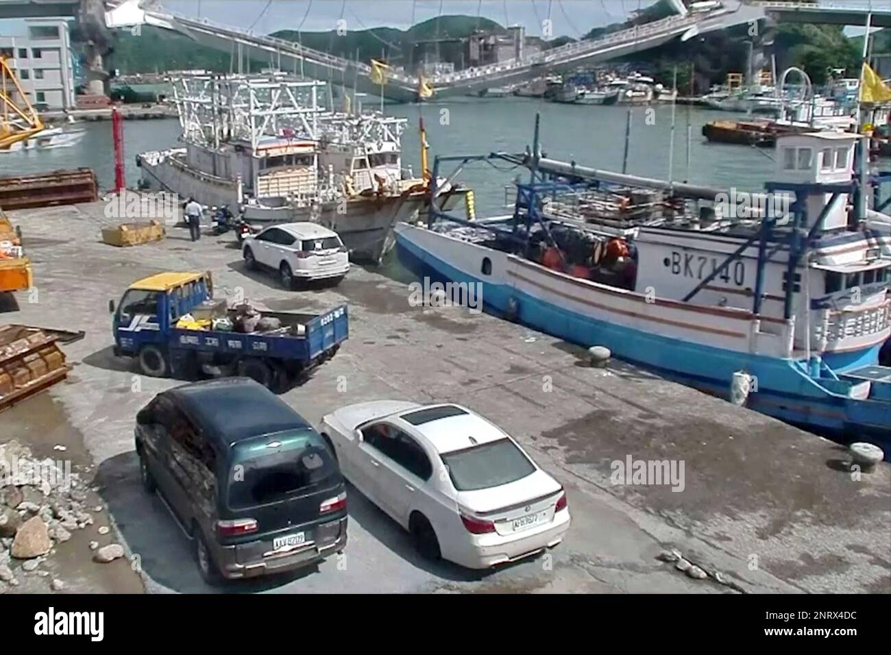 This image made from a surveillance camera provided by Coast Guard ...