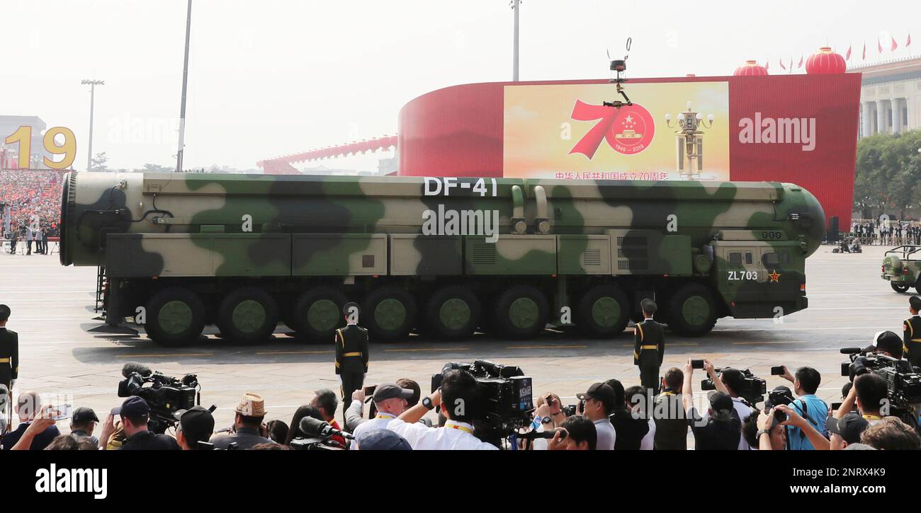The Dongfeng-41 (DF-41, CSS-X-10) is appeared during a military parade ...