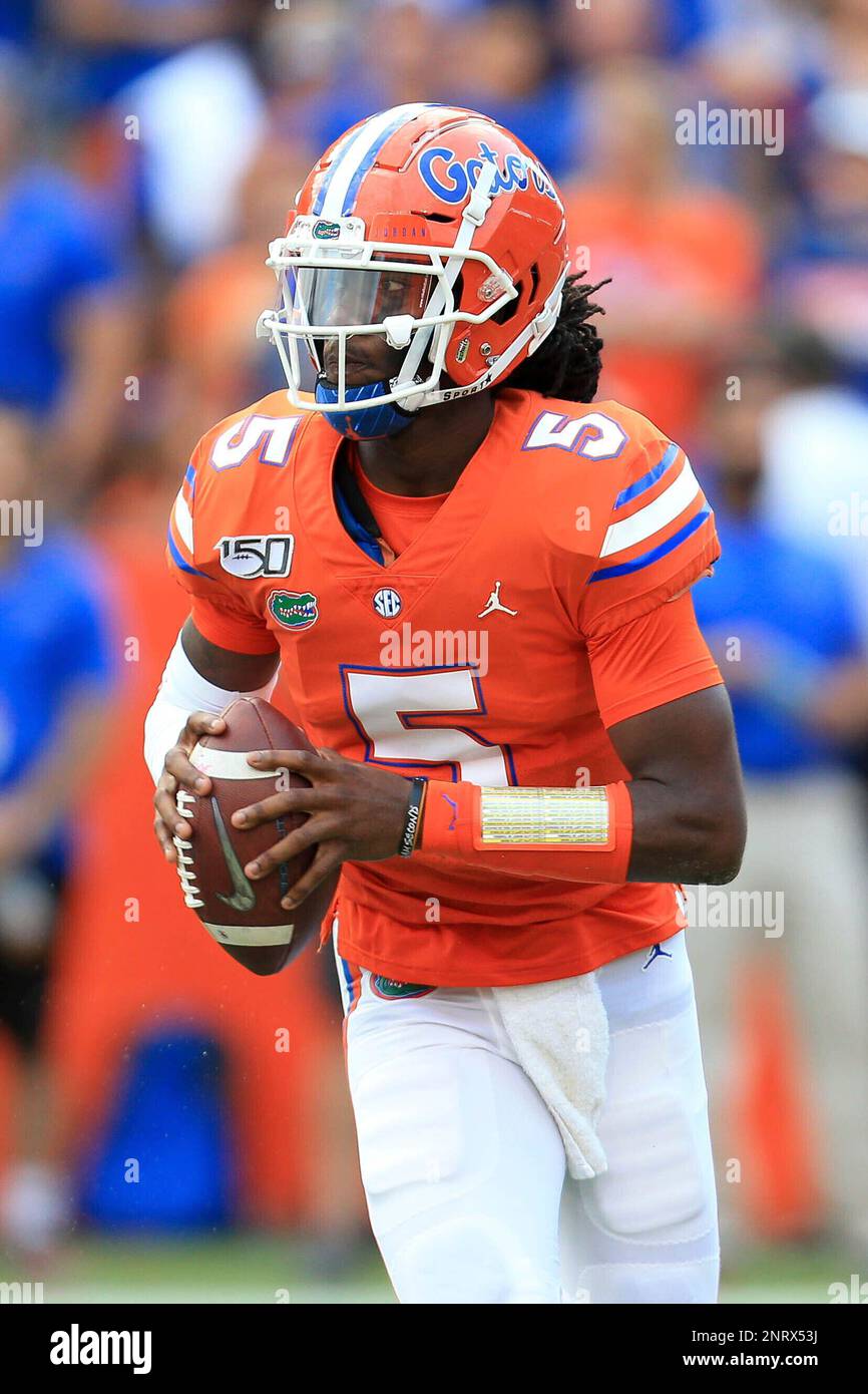 Florida Gators quarterback Emory Jones (5) against the Towson Tigers ...