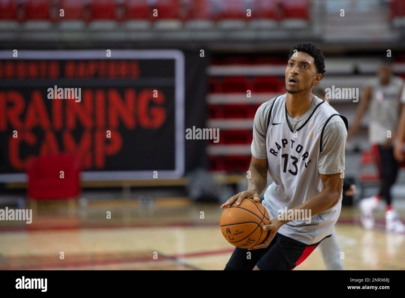 Toronto Raptors Malcolm Miller gets set to shoot during the Raptors ...