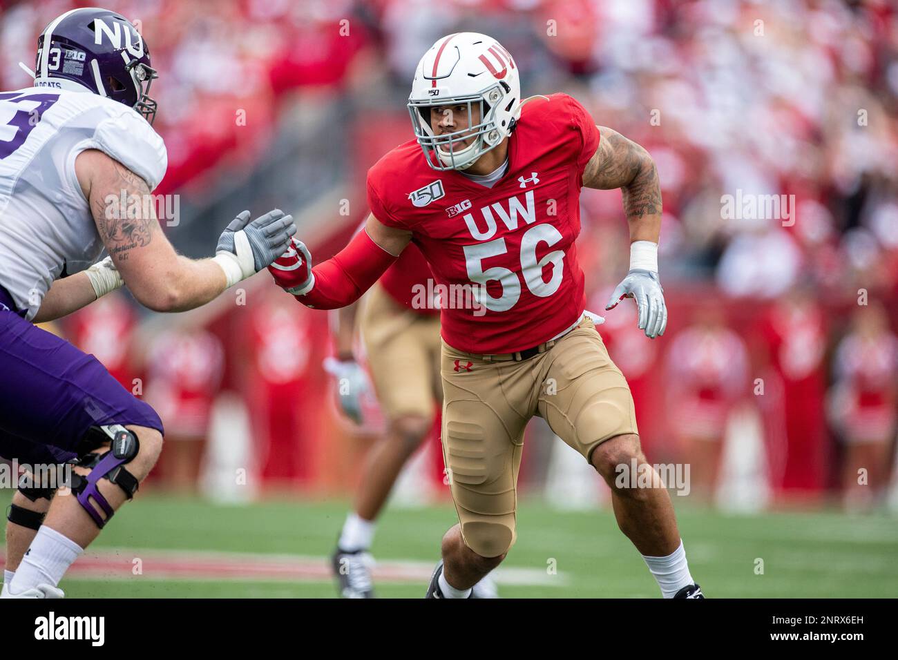 Wisconsin Badgers linebacker Zack Baun (56) during an NCAA Big Ten ...