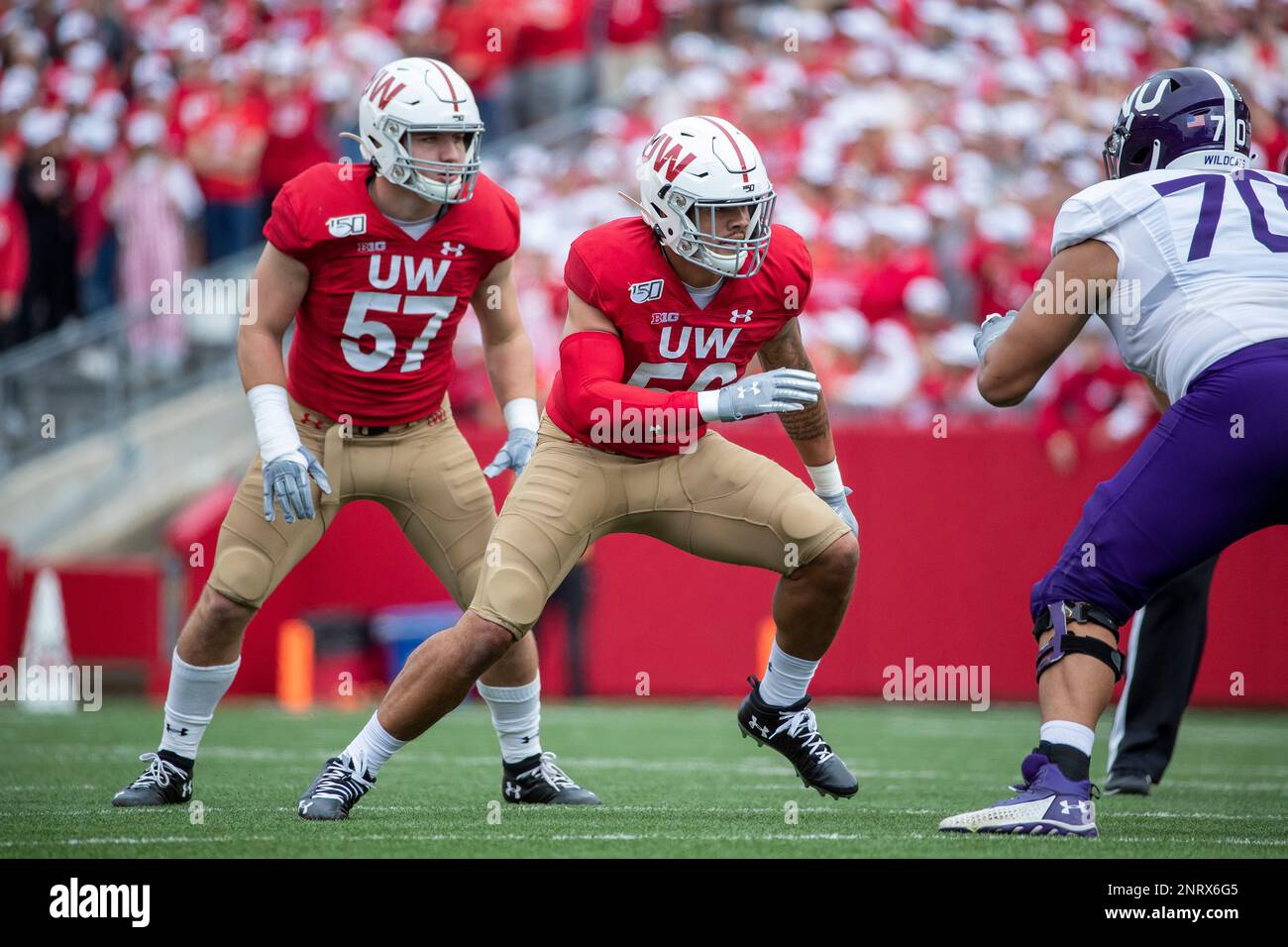 Wisconsin Badgers linebacker Zack Baun (56) during an NCAA Big Ten ...