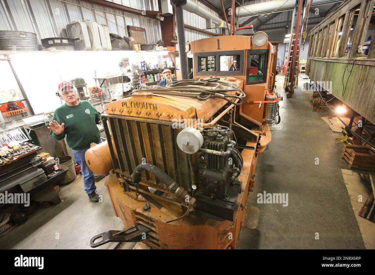 McCummings talks about Ol Stinky, a locomotive used to move rail cars ...