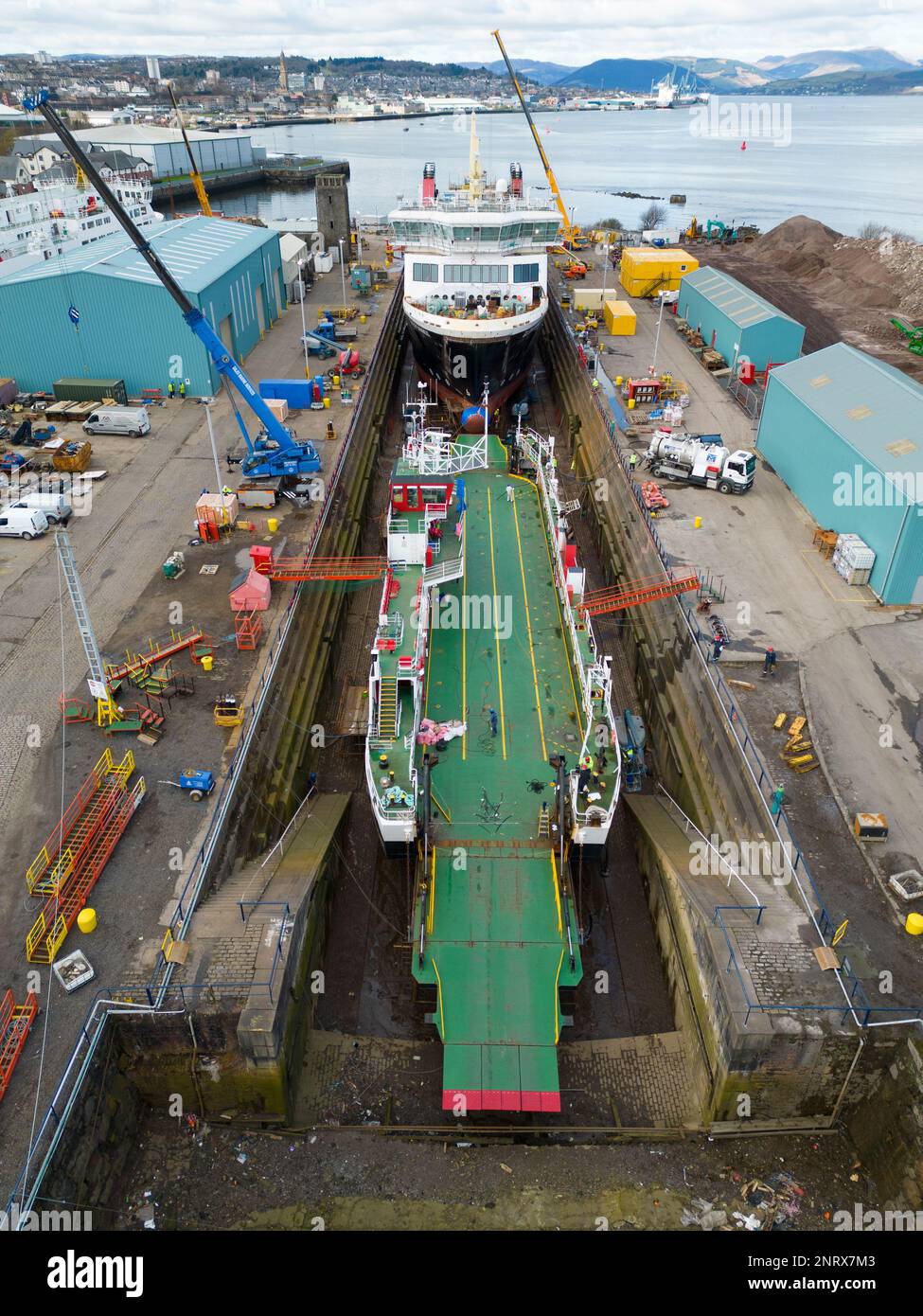 Glen Sannox Ferry In Dry Dock At Greenock Three Other Caledonian Macbrayne Ferries Are