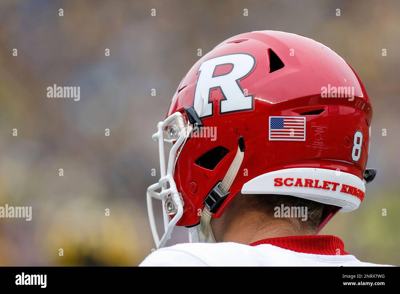 ANN ARBOR, MI - SEPTEMBER 28: A general view of the football helmet ...