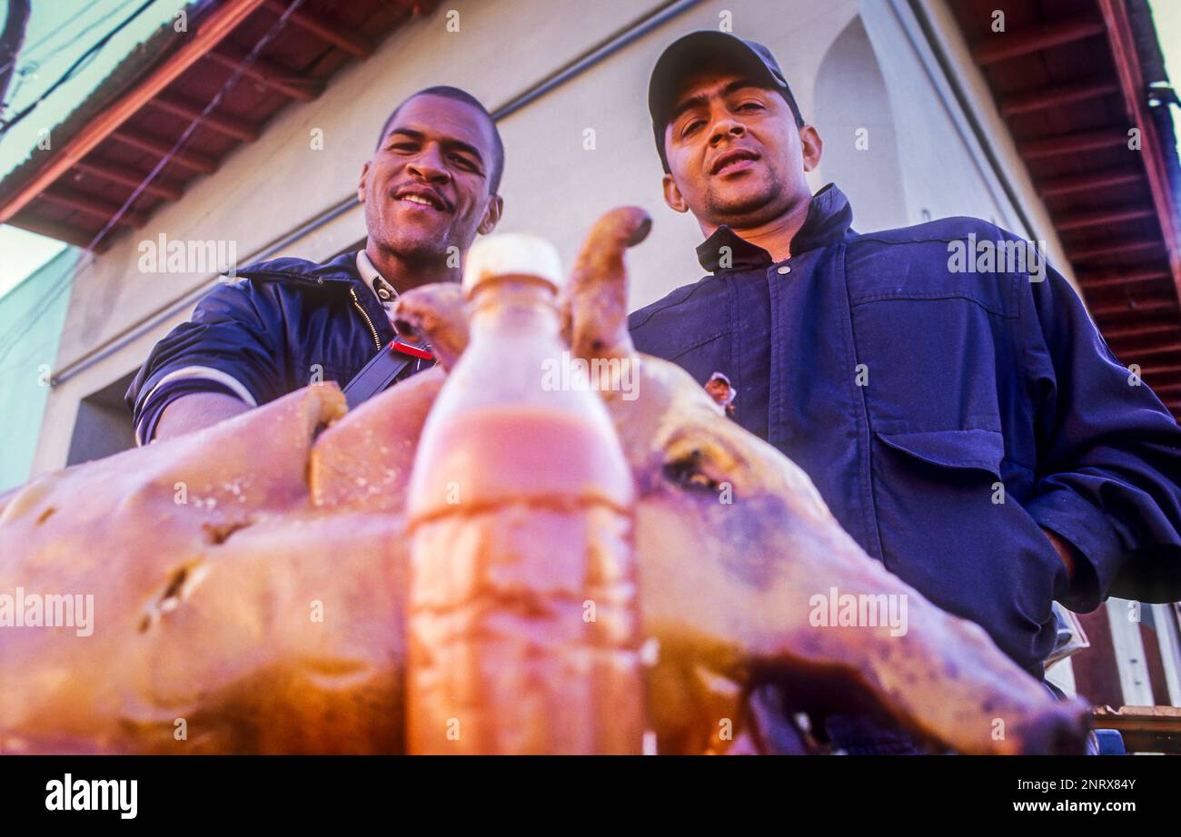 pork sandwich, food stand,sellers, in Jose Marti street, Trinidad, Cuba ...