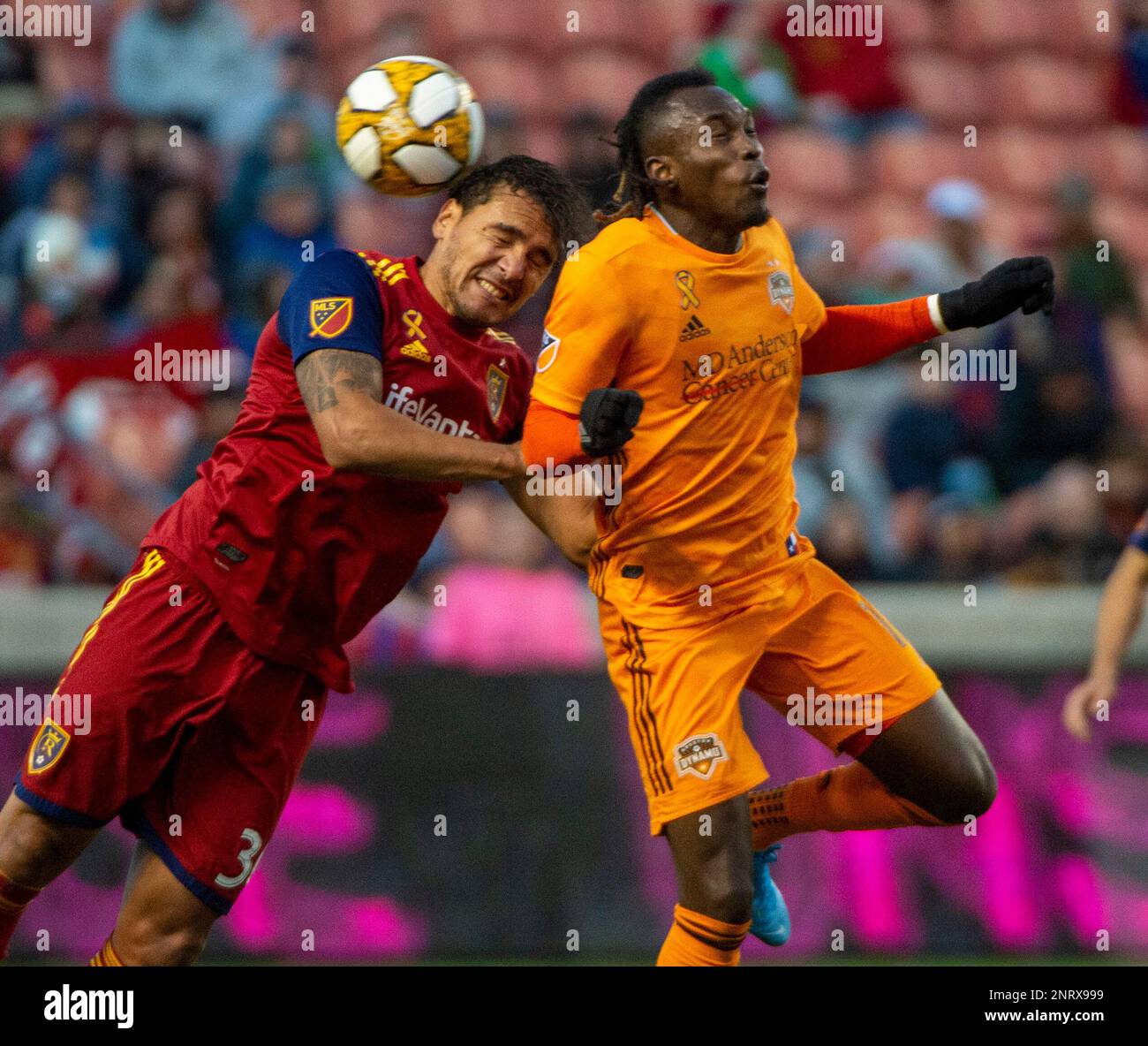 Real Salt Lake defender Marcelo Silva (30) collides with Houston Dynamo ...