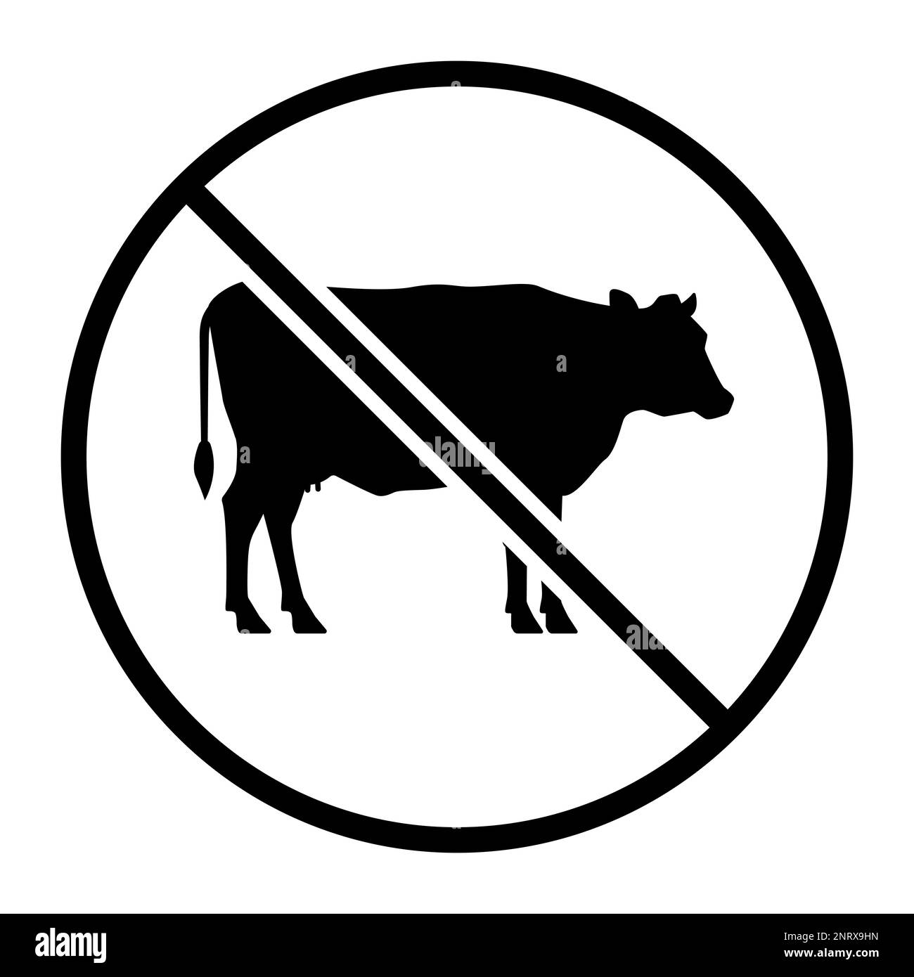 No cow one color vector icon, signs and icons concept Stock Vector ...