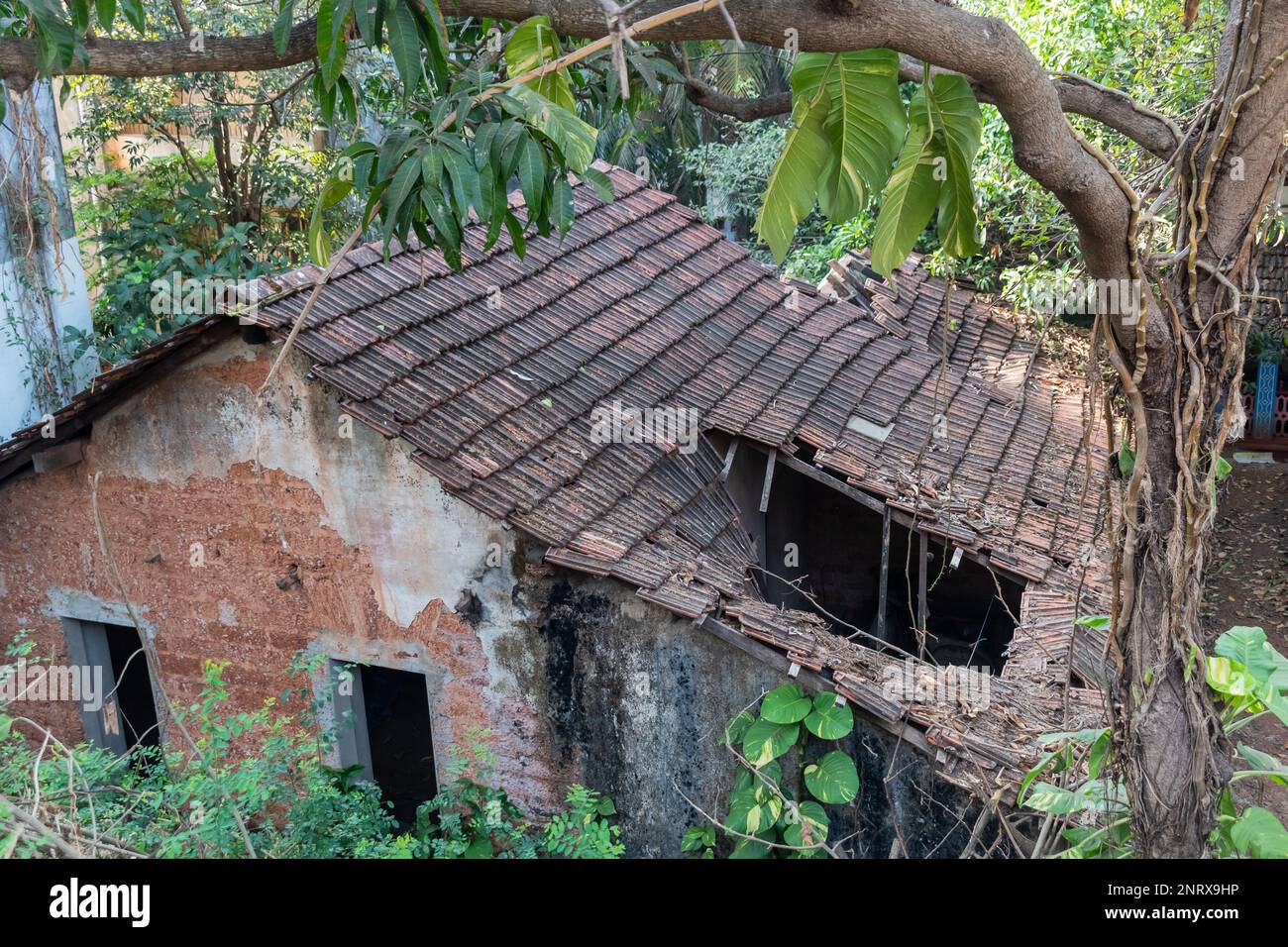 Panjim, Goa, India - January 2023: Top angle view of an old rustic ...