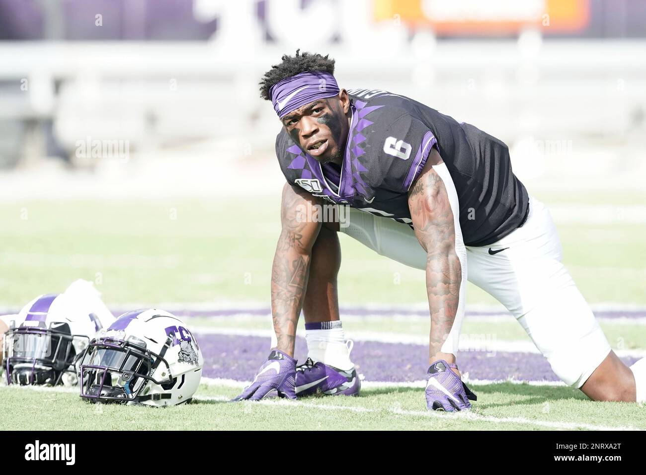 TCU Horned Frogs running back Darius Anderson (6) stretches before the ...