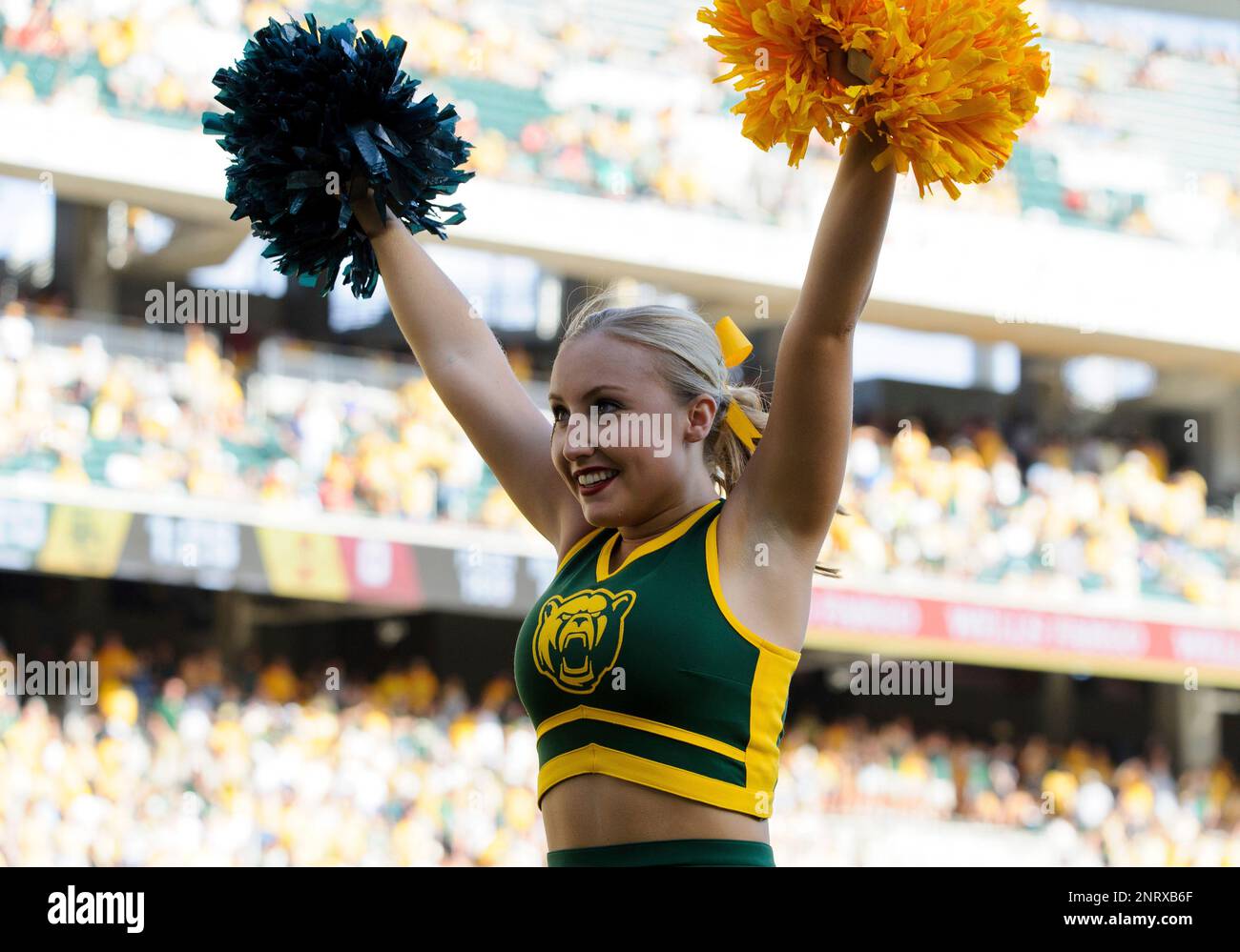 September 28 2019: Baylor Bears cheerleader during the 2nd half of the ...