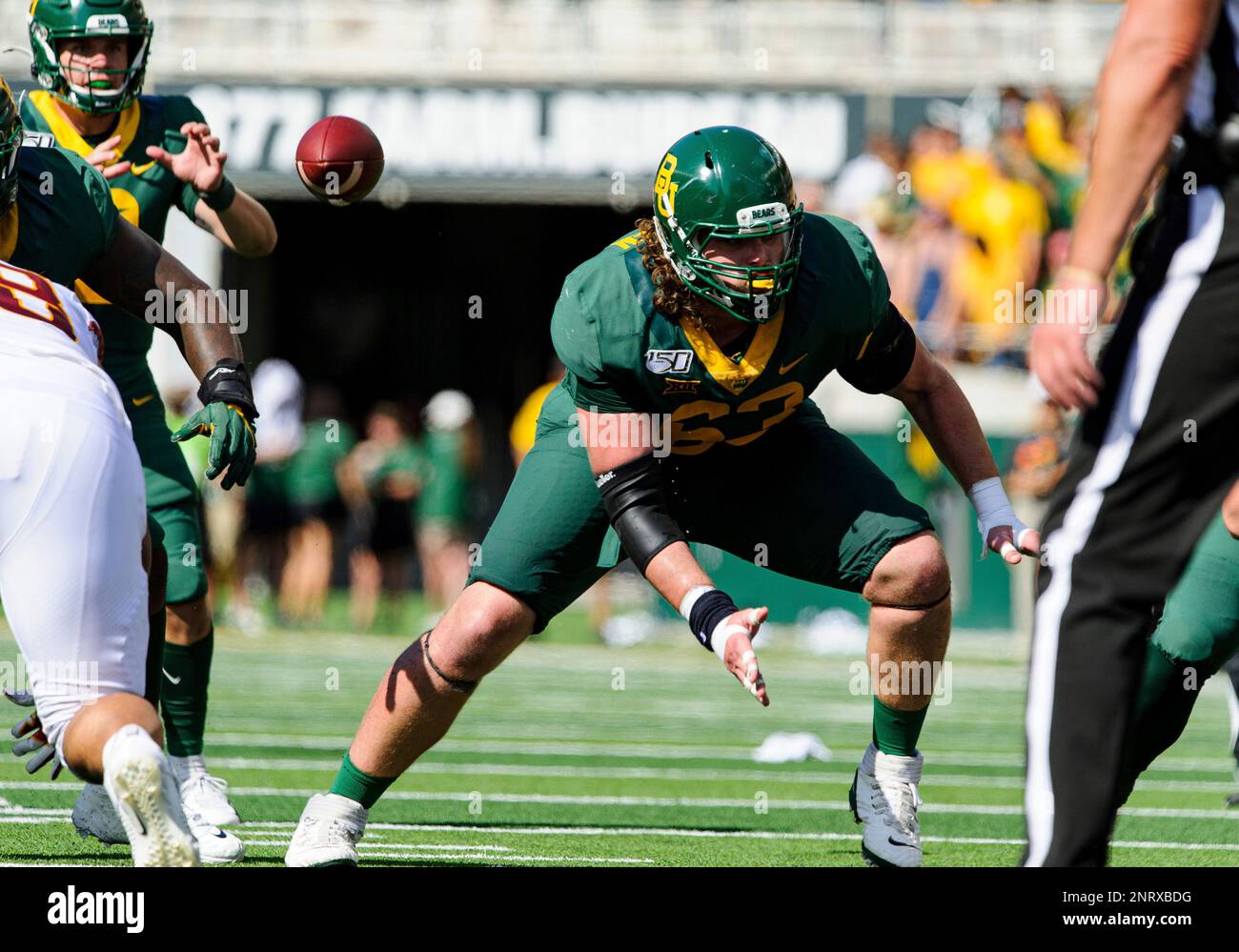 September 28 2019: Baylor Bears offensive lineman Jake Fruhmorgen (63 ...