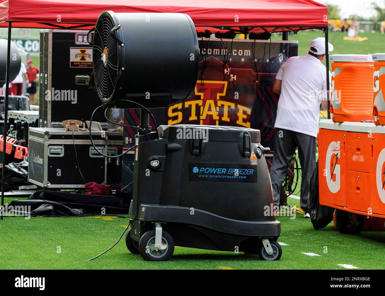 September 28 2019: Power Breezer cooling unit on the side line before ...