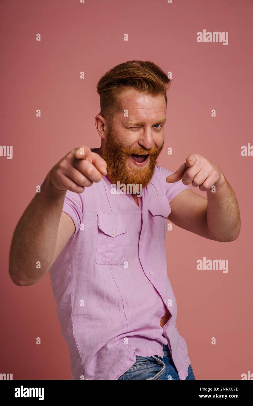 Ginger white man winking hi-res stock photography and images - Alamy