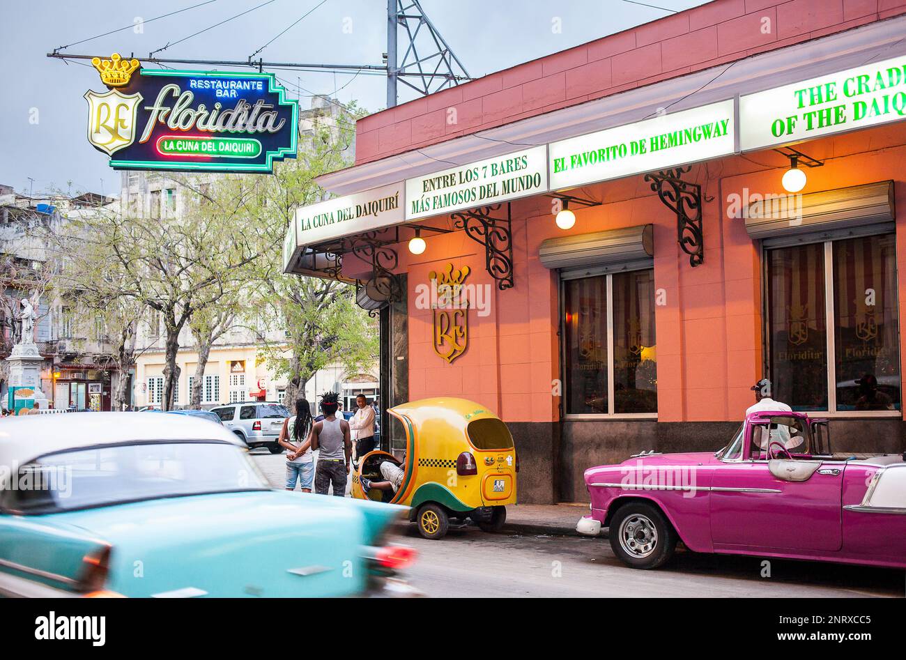 Facade of Floridita Bar, Hemingway's favorite bar in Old Havana, Habana ...