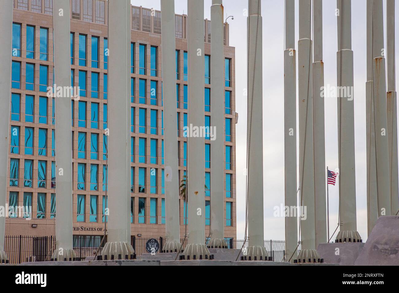 Forest of flags, in Anti-imperialist Tribune Jose Marti and Embassy of ...