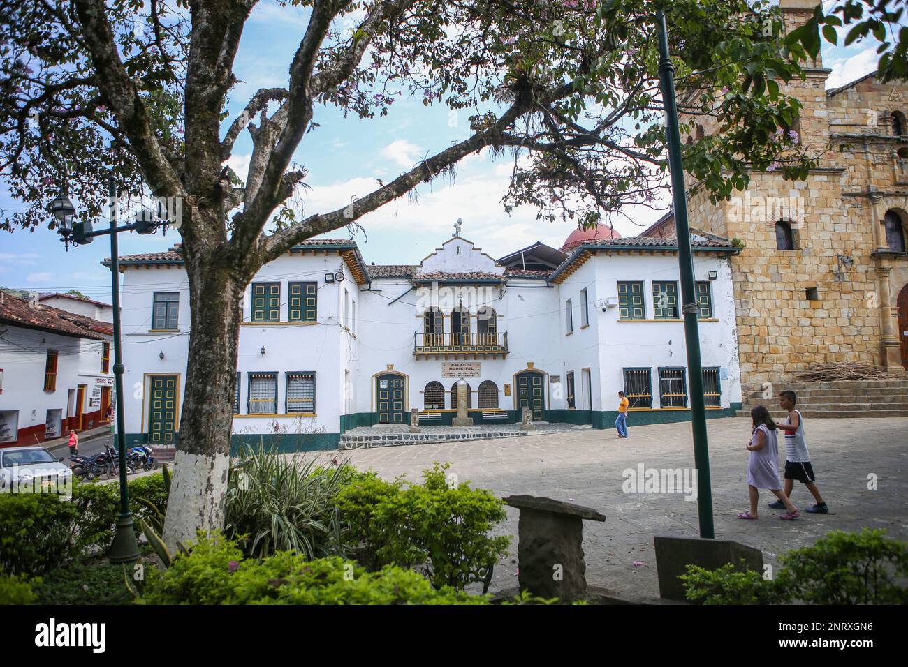 The streets of Oiba municipality in the department of Santander Stock ...