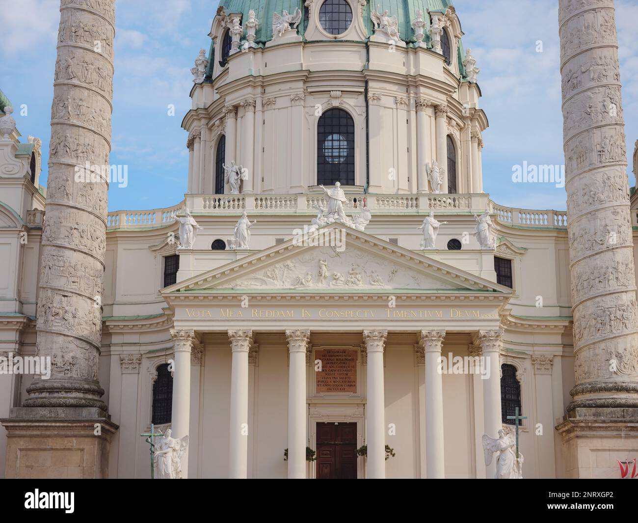 Catholic church located in the southern part of Karlsplatz, Vienna. One ...