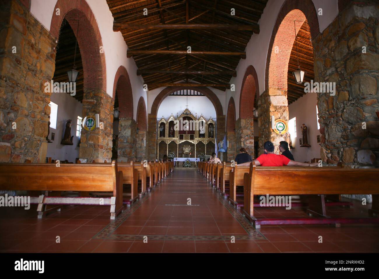 The parish church of San Cayetano de Guapotá in Santander Stock Photo ...