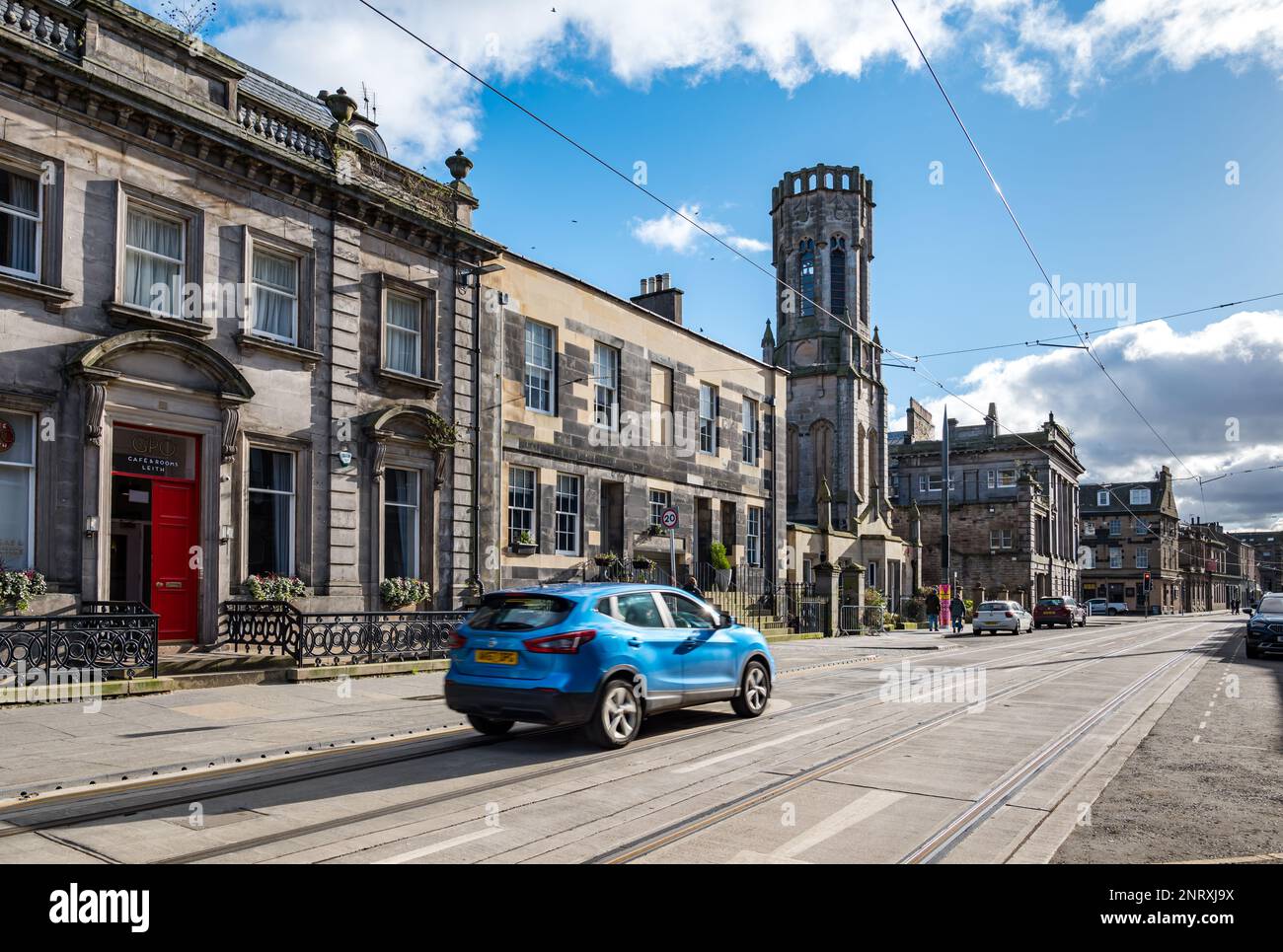 Nearly complete tram line extension on Constitution Street, Leith ...