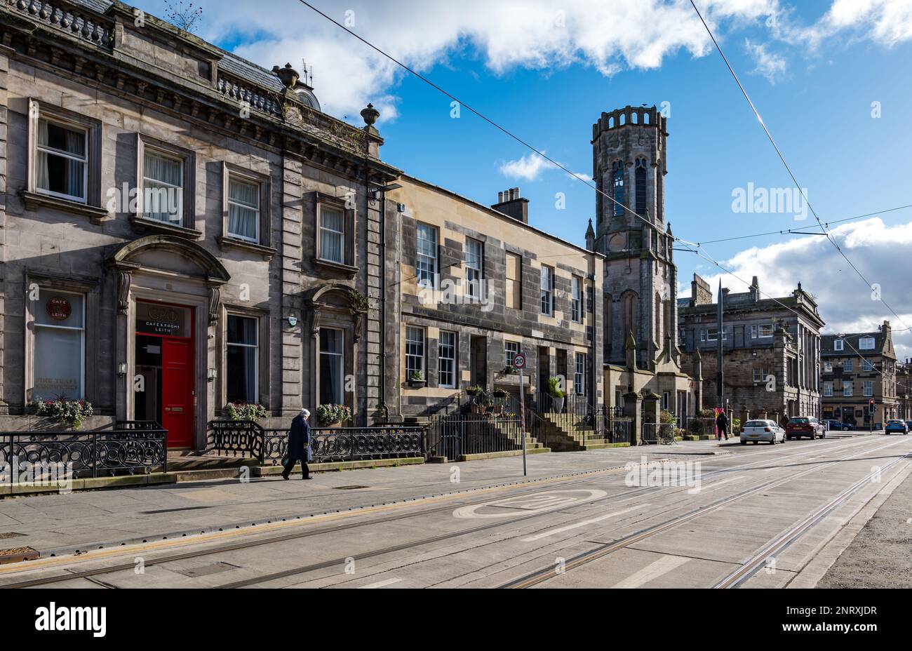 Nearly complete tram line extension on Constitution Street, Leith ...