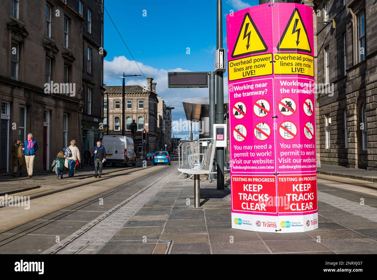 Nearly complete tram line extension at tram stop on Constitution Street ...