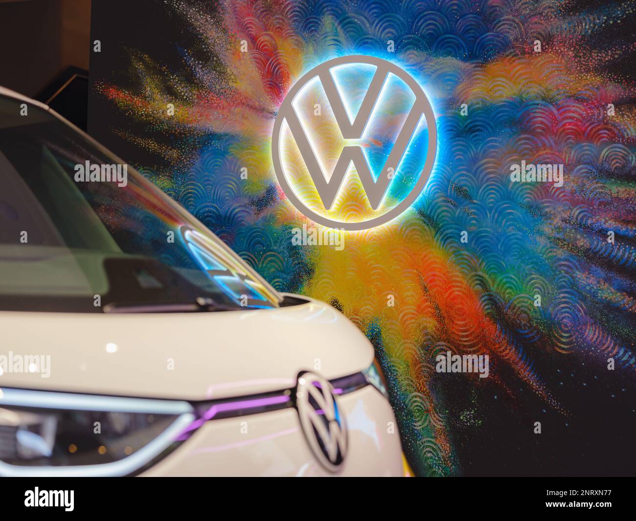 Vienna, Austria - August 8, 2022: Volkswagen car dealership. Volkswagen ...