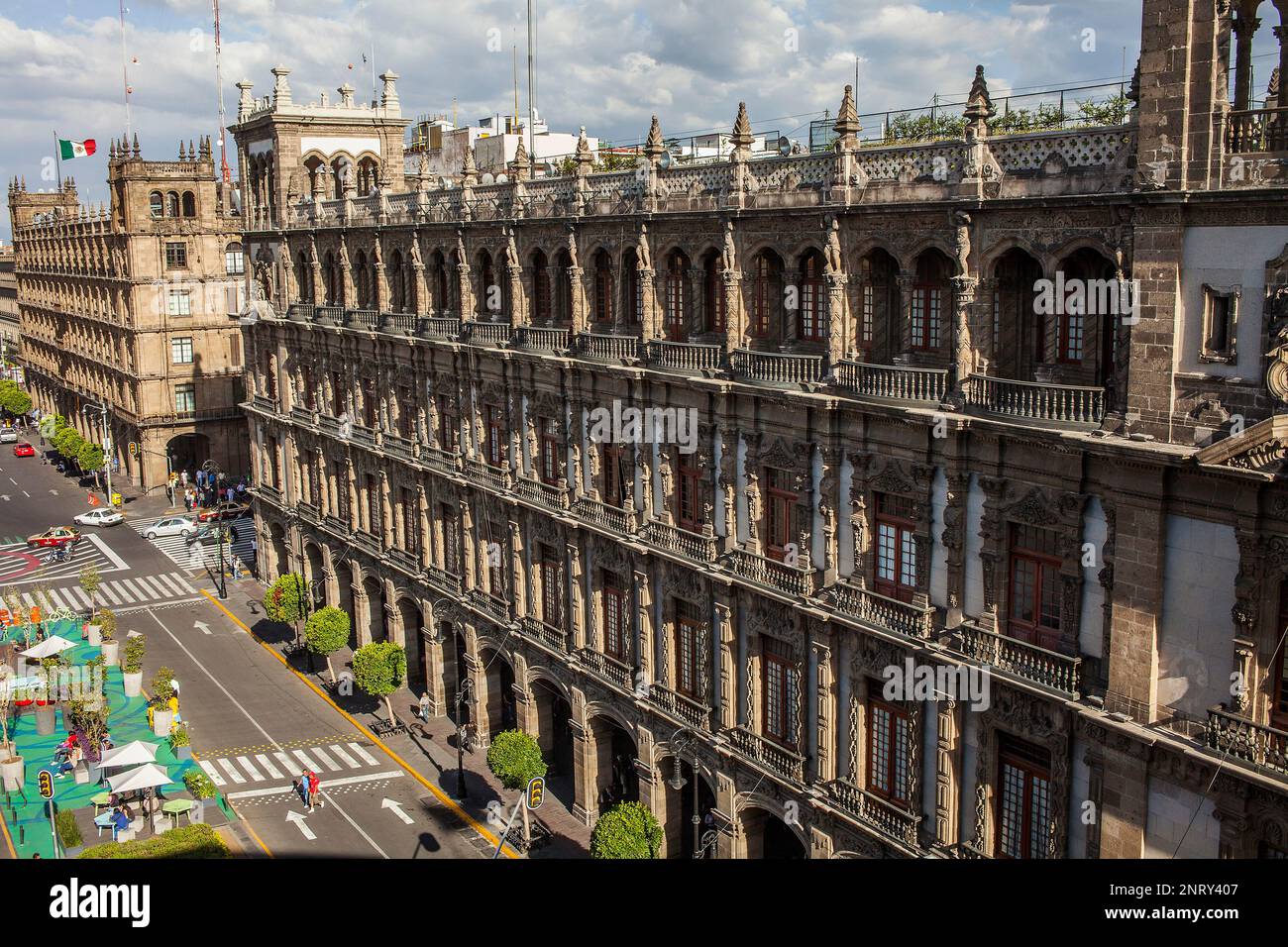 In background Government Building of Mexico City and Old City Hall at ...
