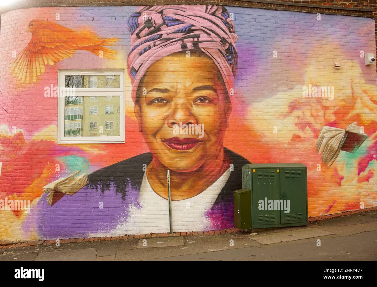 Street Mural of Maya Angelou,at the Maya Angelou Family Centre in ...