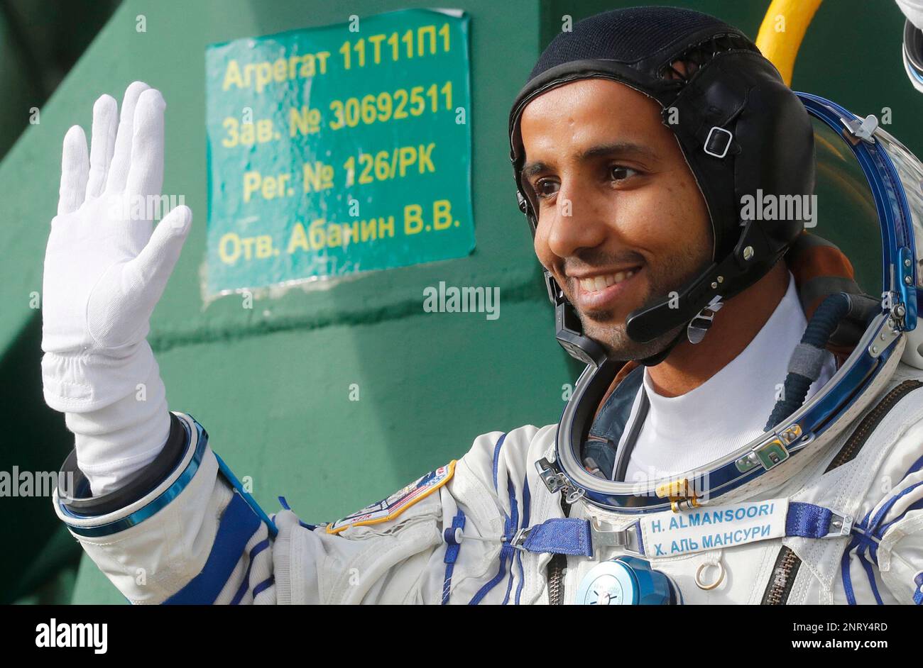 United Arab Emirates astronaut Hazza Al Mansouri, a member of the main ...